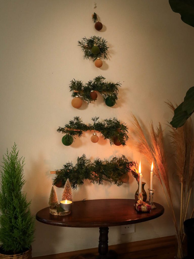 DIY Wall Hanging Christmas Tree - Space Saving & Easy To Hang - Holiday ...