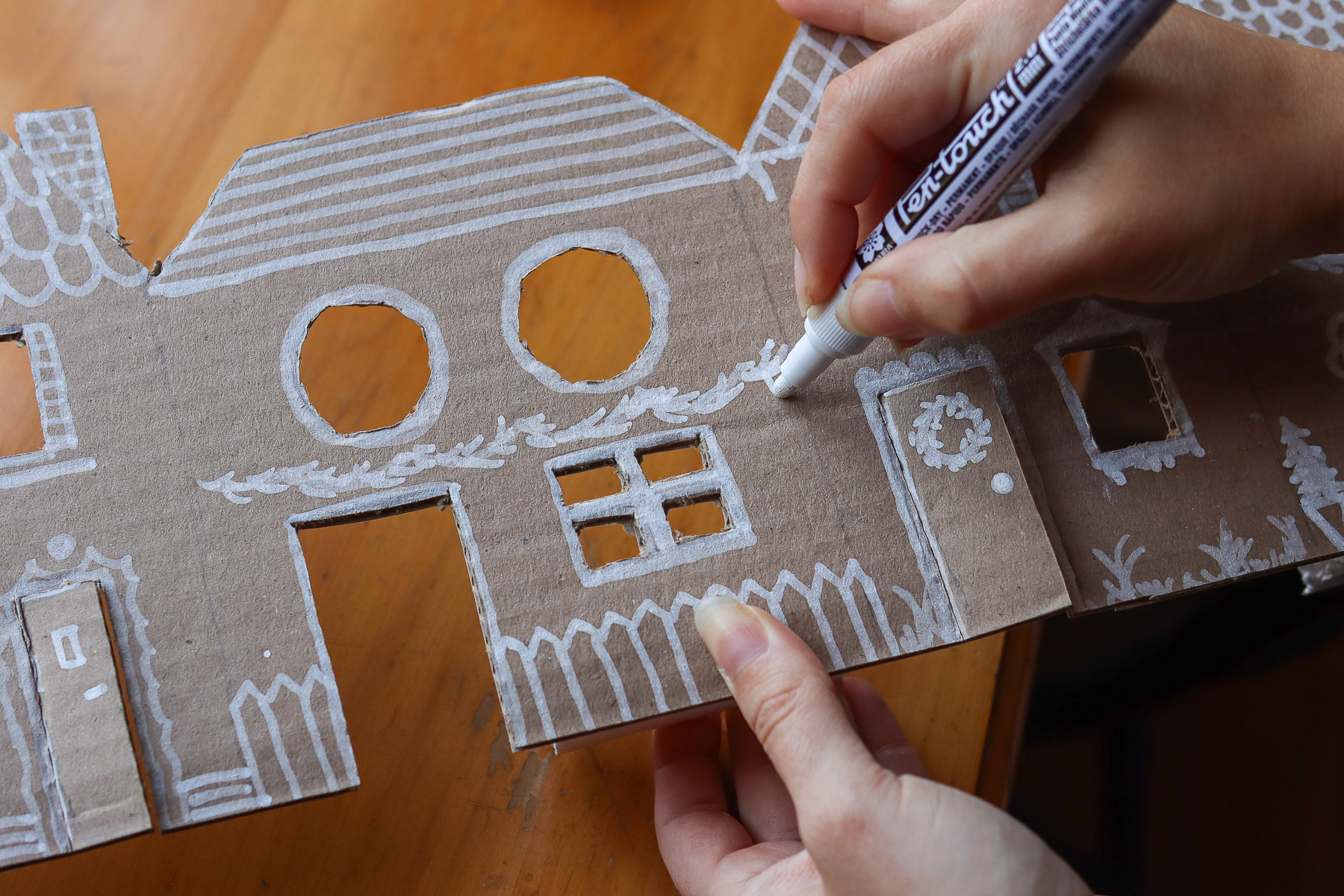 Turn Cardboard Boxes Into A Magical Gingerbread Village - Holiday Magic Hub